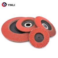 China 60 Grit Ceramic Flap Disc 115x22mm T27 for Stainless Steel Grinding for sale