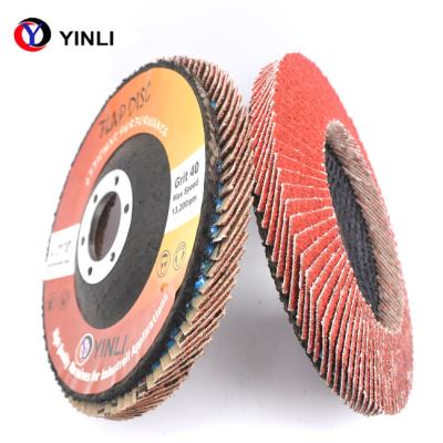 China 4 Inch 80 Grit Ceramic Flap Disc for Grinding and Finishing Ferrous Metals for sale