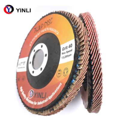 China 5 Inch 125mm T27 Ceramic Flap Disc 60 80 120 Grit Curved Abrasive Wheel for sale