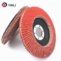 China 120 Grit Red Ceramic Flap Wheel VSM Flap Disc 100mm 115mm 125mm for Angle Grinder for sale