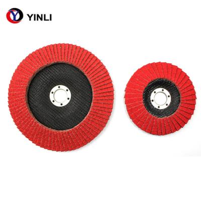 China 115mm Ceramic T27 Flap Disc Curved Edge for Corner Grinding 40-120 Grit for sale