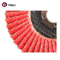 China Industrial Ceramic Fillet 40 Grit Flap Disc T27 Type 4.5 Inch 115mm Fiberglass Backing for sale