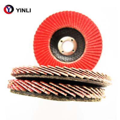 China Industrial Ceramic Fillet 40 Grit Flap Disc T27 Type 4.5 Inch 115mm Fiberglass Backing for sale