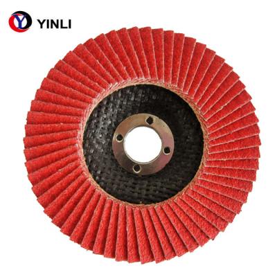 China 5 Inch Ceramic Flap Disc 125x22mm Grit 40 for Stainless Steel Grinding for sale