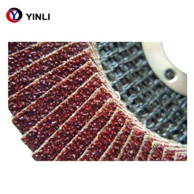 China Red Aluminum Oxide Flap Disc 4.5 Inch 60 Grit for Polishing Sheet Metal for sale