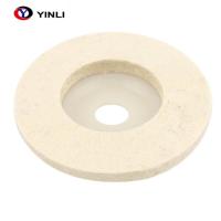 China 100mm x 16mm Wool Felt Polishing Pad Plastic Backing for Grinder 4 Inch for sale