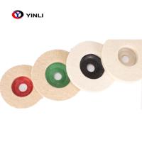 China 100mm 100% Wool Felt Polishing Wheel for Angle Grinder 12mm Thick for sale