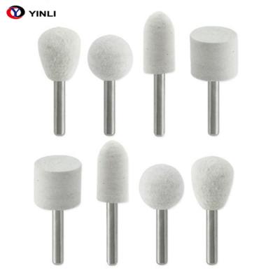 China 6mm Shank 100% Wool Felt Mounted Points for Polishing 20x25mm for sale