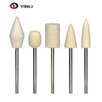 China Custom Shape 100% Wool Felt Polishing Bobs Buffing Head 6mm Shaft for Metal Glass for sale