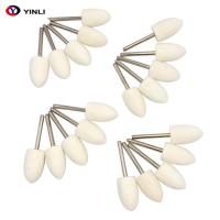 China Custom Shape 100% Wool Felt Polishing Bobs Buffing Head 6mm Shaft for Metal Glass for sale