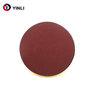 China Red Orbital Aluminum Sanding Disc 80 Grit Hook and Loop Sandpaper 5 Inch 100 Pcs for sale