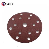 China 6 Inch Red Aluminum Oxide Sanding Disc 120 Grit Hook and Loop Abrasive Grinding Wheel for sale