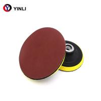 China 6 Inch Red Aluminum Oxide Sanding Disc 120 Grit Hook and Loop Abrasive Grinding Wheel for sale