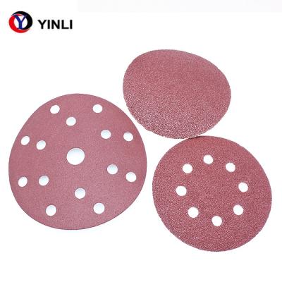 China 100mm 60 Grit Aluminum Oxide Hook and Loop Sanding Discs for Car Bodywork Surface Grinding for sale