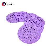 China Polyester Film 600 Grit 6 Inch Sanding Discs for Metal Purple Zirconia Hook and Loop for sale