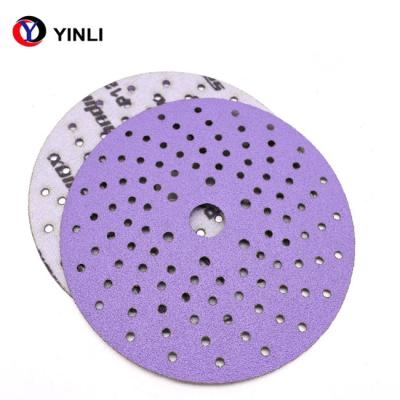 China 6 Inch Zirconia Sanding Disc 80 Grit Multihole Hook and Loop for Metal Polishing for sale