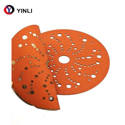 China Orange 400 Grit Hook and Loop Sandpaper Discs 5 inch for Orbital Sander Ceramic for sale