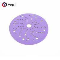 China 6 Inch 80 Grit Purple Ceramic Hook and Loop Zirconia Sanding Disc for Metal Wood for sale