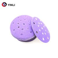 China 6 Inch 80 Grit Purple Ceramic Hook and Loop Zirconia Sanding Disc for Metal Wood for sale