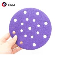 China 150mm 40 Grit Zirconia Sanding Disc 6 Inch Adhesive Abrasive Purple for Metal Wood for sale