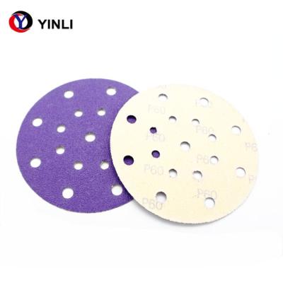 China 6 Inch 800 Grit Zirconia Alumina Hook and Loop Sanding Discs Purple Round Grinding Disc for sale