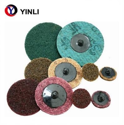 China 2 Inch 40 Grit Roll Lock Non Woven Sanding Disc Quick Change Surface Conditioning for sale