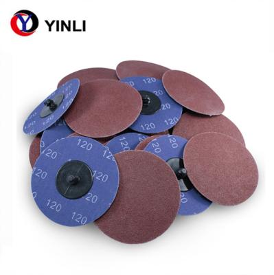 China 3 Inch 75mm Quick Change Sanding Discs Set 50pcs with Tray and 1/4 Holder for Rust Paint Removal for sale