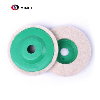 China 100mm Stainless Steel Glass Polishing Wheel Felt Disc for Drill 16mm Arbor for sale