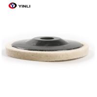 China 100mm Stainless Steel Glass Polishing Wheel Felt Disc for Drill 16mm Arbor for sale