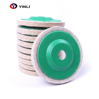 China 4 Inch 100x16mm Wool Felt Wheel Disc for Mirror Polishing 11.5mm Thick for sale