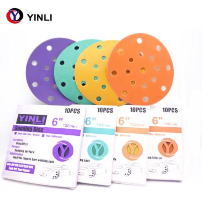 China 5 Inch 125mm 8 Hole Hook and Loop Sandpaper Set Wet Dry 80 to 600 Grit for sale