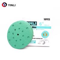 China 6 Inch 17 Holes PET Film Hook and Loop Sanding Disc Set 80 to 600 Grit for Auto Refinishing for sale