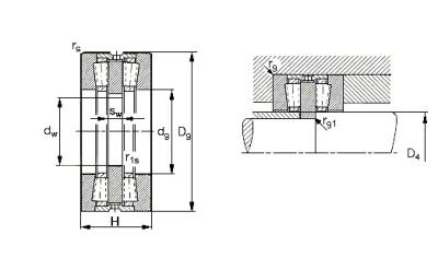 China Taper roller thrust bearing for rolling mill bearings 350976 C for sale