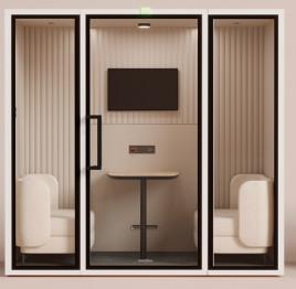 China 4 People Long Lasting Sound Proof Phone Booth Soundproof Work Pod for sale