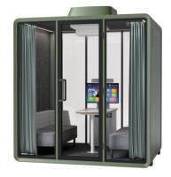 China Soundproof Outdoor Meeting Pods Waterproof Garden Office Booth With LED Lights for sale