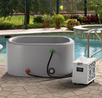 China Commercial Ice Bath Tub Rectangular With Chiller One Recovery Barrel for sale