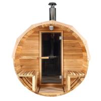 China Panoramic Outdoor Sauna And Steam Room High Privacy With Wood Burning Stove for sale