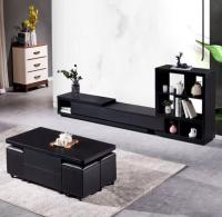 China Rectangle Space Saving Lift Top Coffee Table Office Furniture With Storage Stools for sale