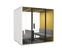 China Small Aluminum Metal Prefabricated Telephone Booth, Modular Micro Customized Soundproof House Meeting Room for sale