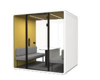 China Small Aluminum Metal Prefabricated Telephone Booth, Modular Micro Customized Soundproof House Meeting Room for sale
