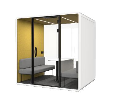 China Small Aluminum Metal Prefabricated Telephone Booth, Modular Micro Customized Soundproof House Meeting Room for sale