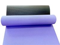 China TAIHUI 6mm Thick TPE Yoga Mat 74x24 Inches with Carrying Strap for Gym and Exercise for sale
