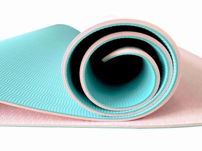 China Unisex Yoga Exercise Mat 6mm Thick TPE Foam with Anti-Slip Surface and Carrying Strap for Fitness Workouts for sale