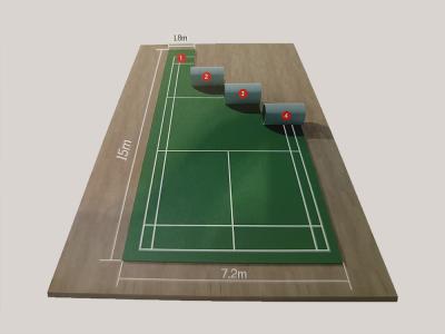 China TAIHUI Wood Grain PVC Sports Flooring 3.5-10mm Thickness 1.8m Width for Basketball Volleyball Courts for sale