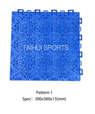China TAIHUI Interlocking Sports Flooring 304.8x304.8x16.5mm PP Basketball Decking for sale