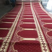China Easy to Clean Solid Muslim Wall to Wall Prayer Carpet Roll for Mosque Tapis de Priere for sale
