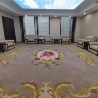 China Rectangle Axminster Hotel Carpeting in Luxury Golden Mordenas Style for Receptions for sale