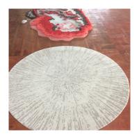 China Handmade Cut Pile Acrylic Wool Silk Viscose Round Bedroom Carpet for Christmas Decor for sale