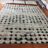 China Custom Meadow Rugs Handmade Ployster Green Grass Area Carpets and Rugs for Living Room for sale