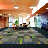 China Pile Weight 350-850g/sqm Handmade Commercial Tile Carpet For Office Carpet Tiles 50x50 for sale